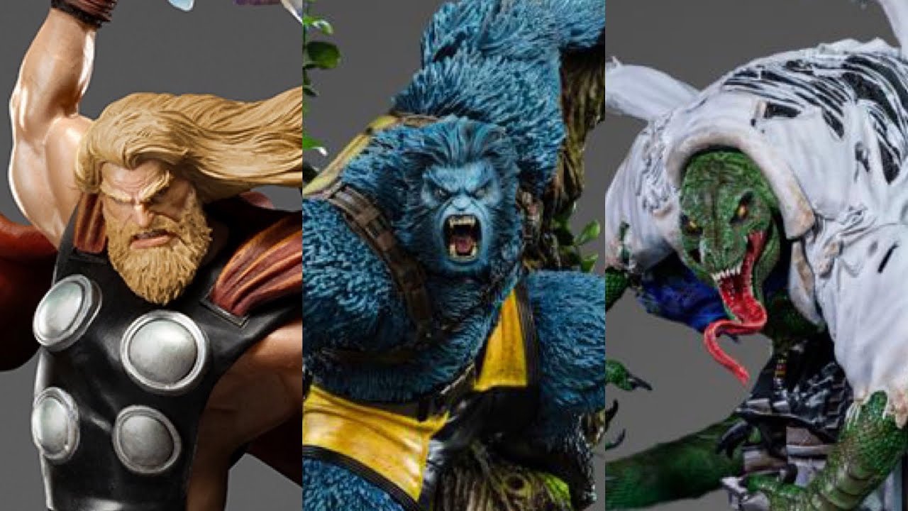 New marvel Thor, xmen beast, lizard Spiderman statues revealed iron ...