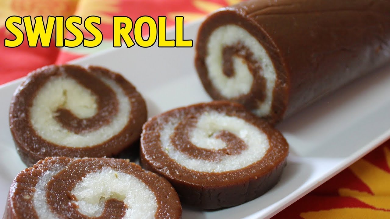 How to Make Chocolate Swiss Roll with biscuit (take only 5 mins ...