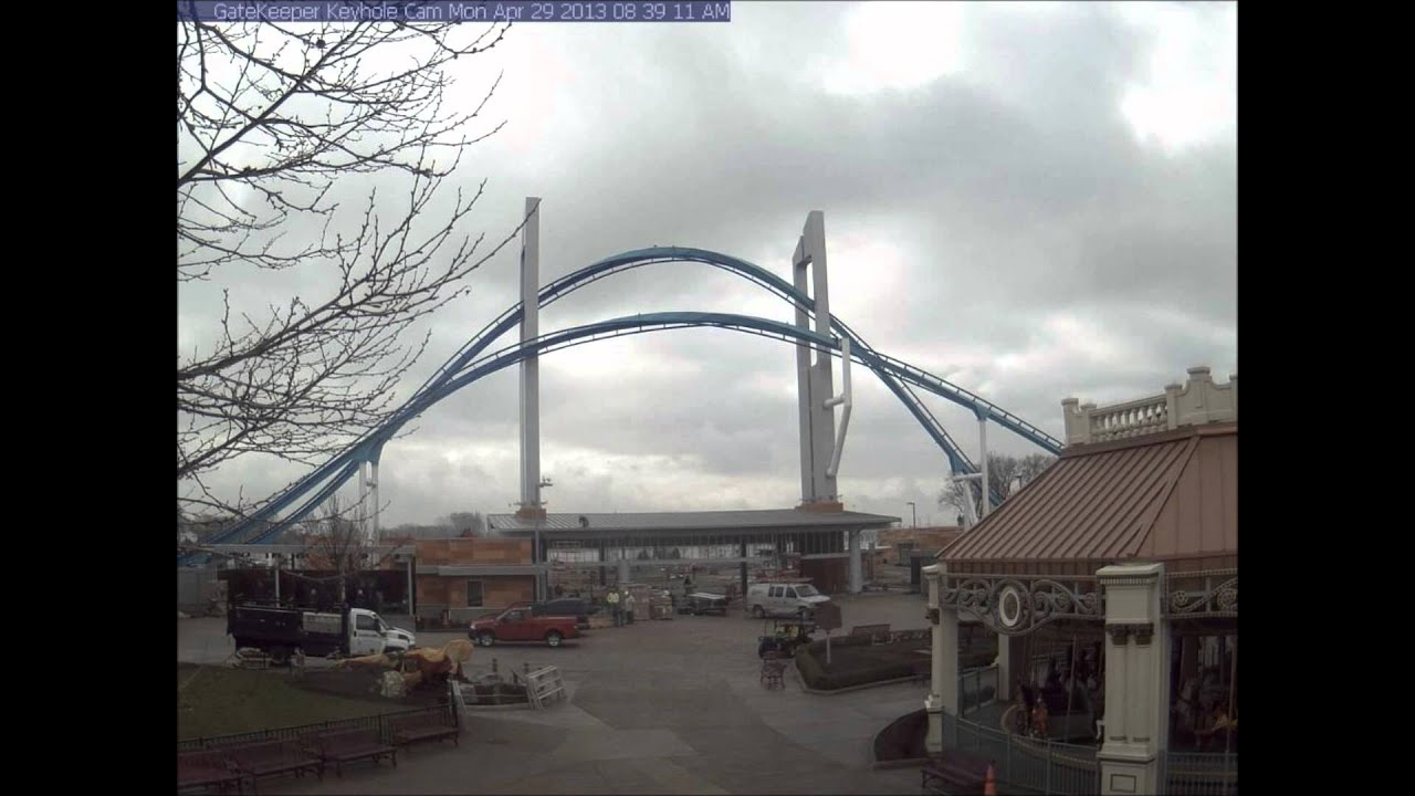 Cedar Point 2013: GateKeeper Construction Time Lapse (Week 39: 4/29/13 ...