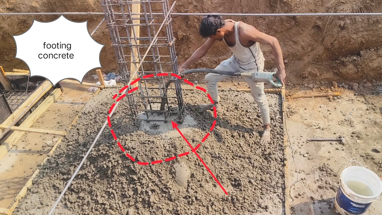 Sloped footing foundation concreting - YouTube