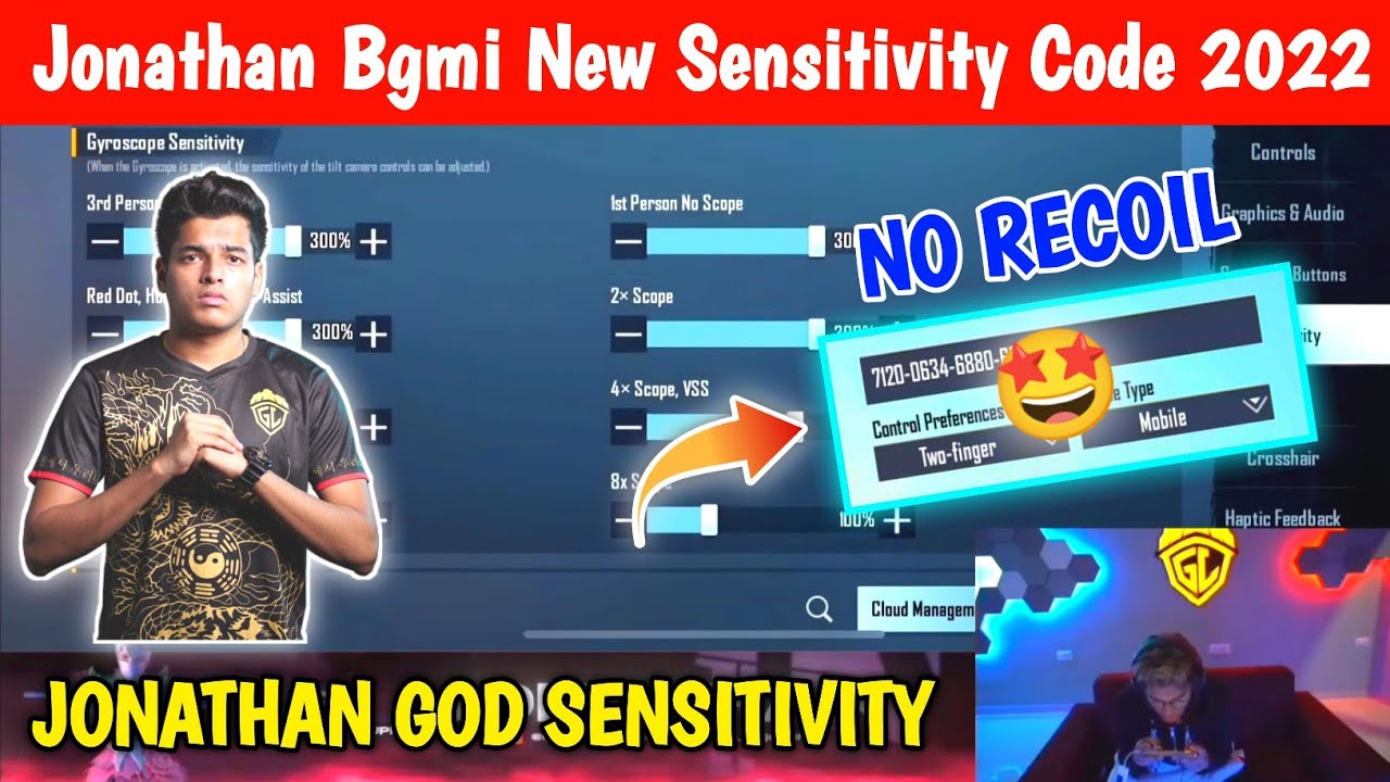 Jonathan Bgmi New Sensitivity Code 2022 | Jonathan Bgmi God Hacker ...