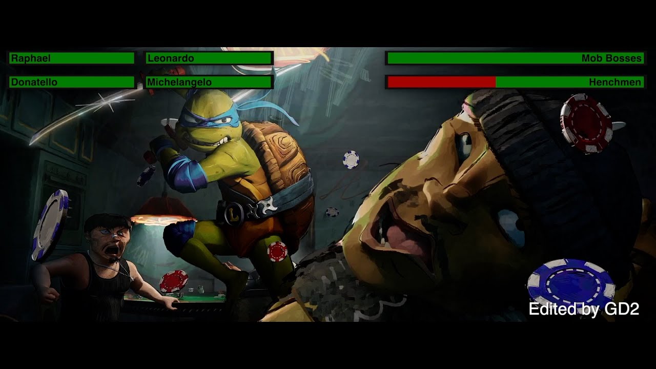Teenage Mutant Ninja Turtles vs. Mob Bosses with healthbars - YouTube