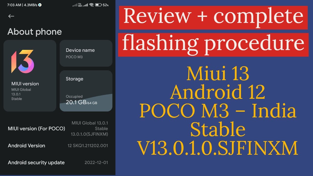 POCO M3 MIUI 13 Android 12: A Complete Review and Installation Guide - YouTube