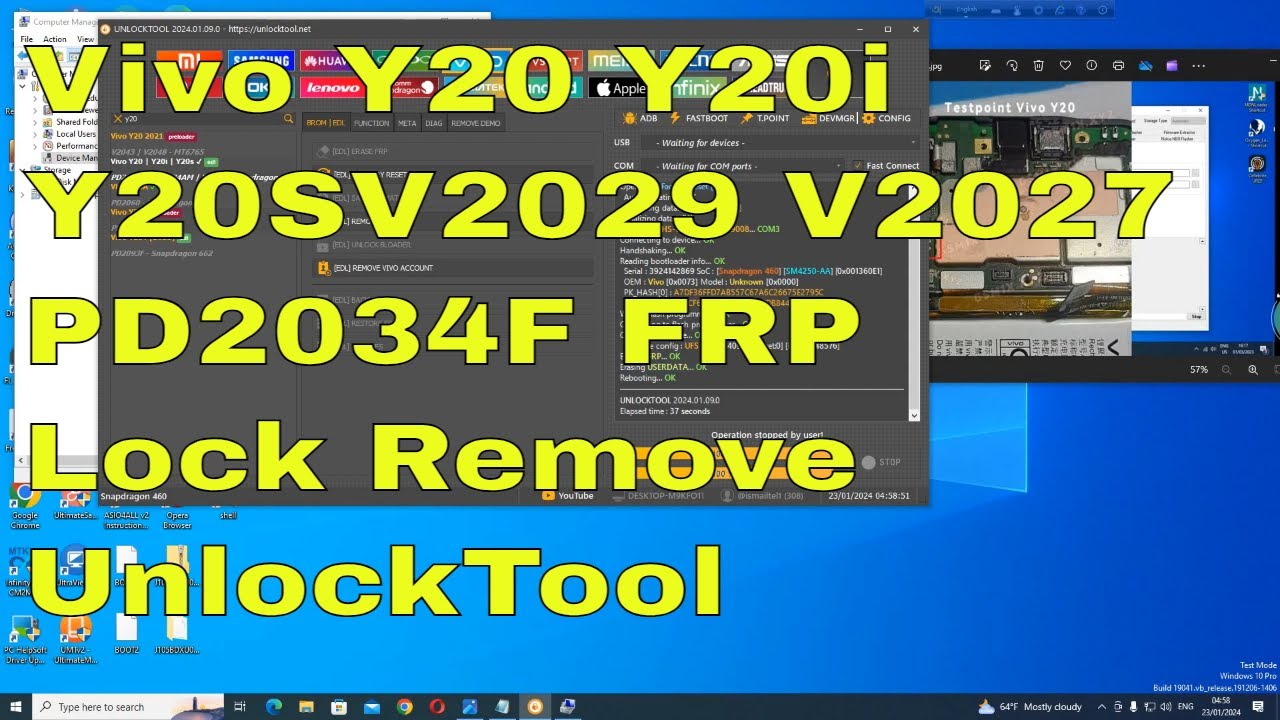 Vivo Y20 Y20i Y20S V2029 V2027 PD2034F FRP Lock Remove By UnlockTool ...