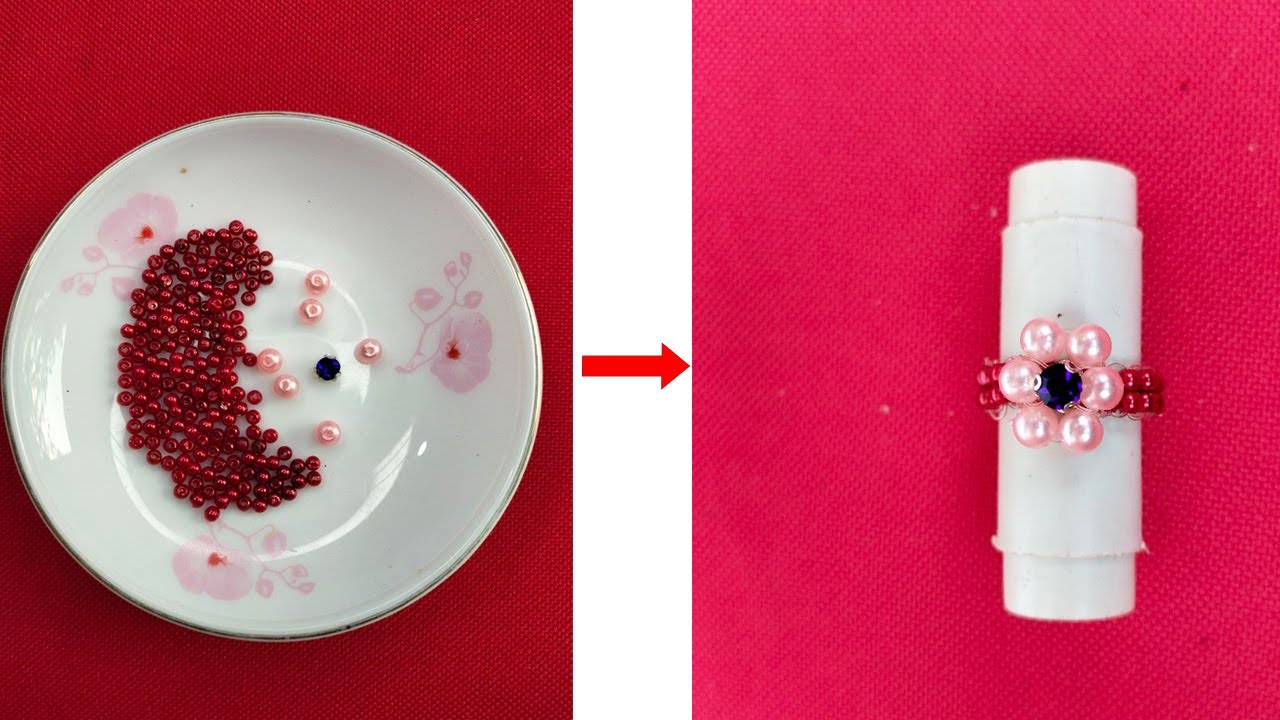 How to make a ring with six beads - YouTube