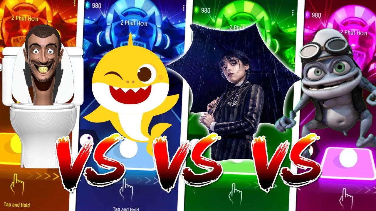 SKIBIDI TOILET 🆚 BABY SHARK 🆚 WEDNESDAY 🆚 CRAZY FROG | GameZone XXL ...