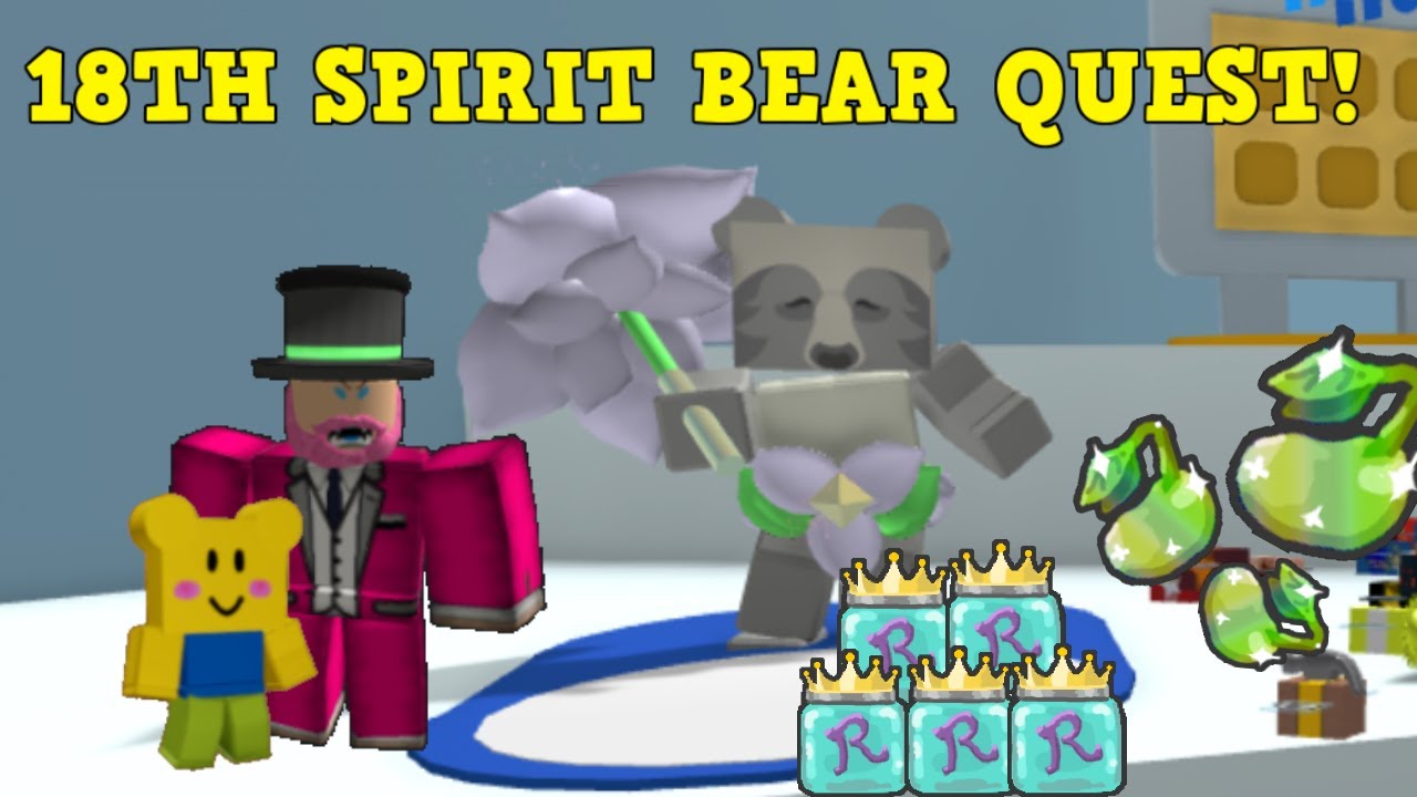 SPIRIT BEAR 18TH QUEST! BEE SWARM SIMULATOR - YouTube