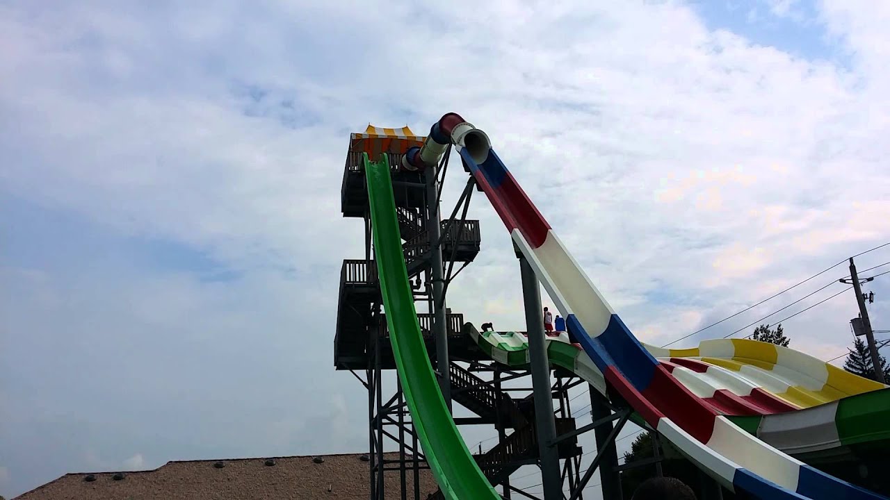Josh on the Super Water Slide at Adventureland - YouTube