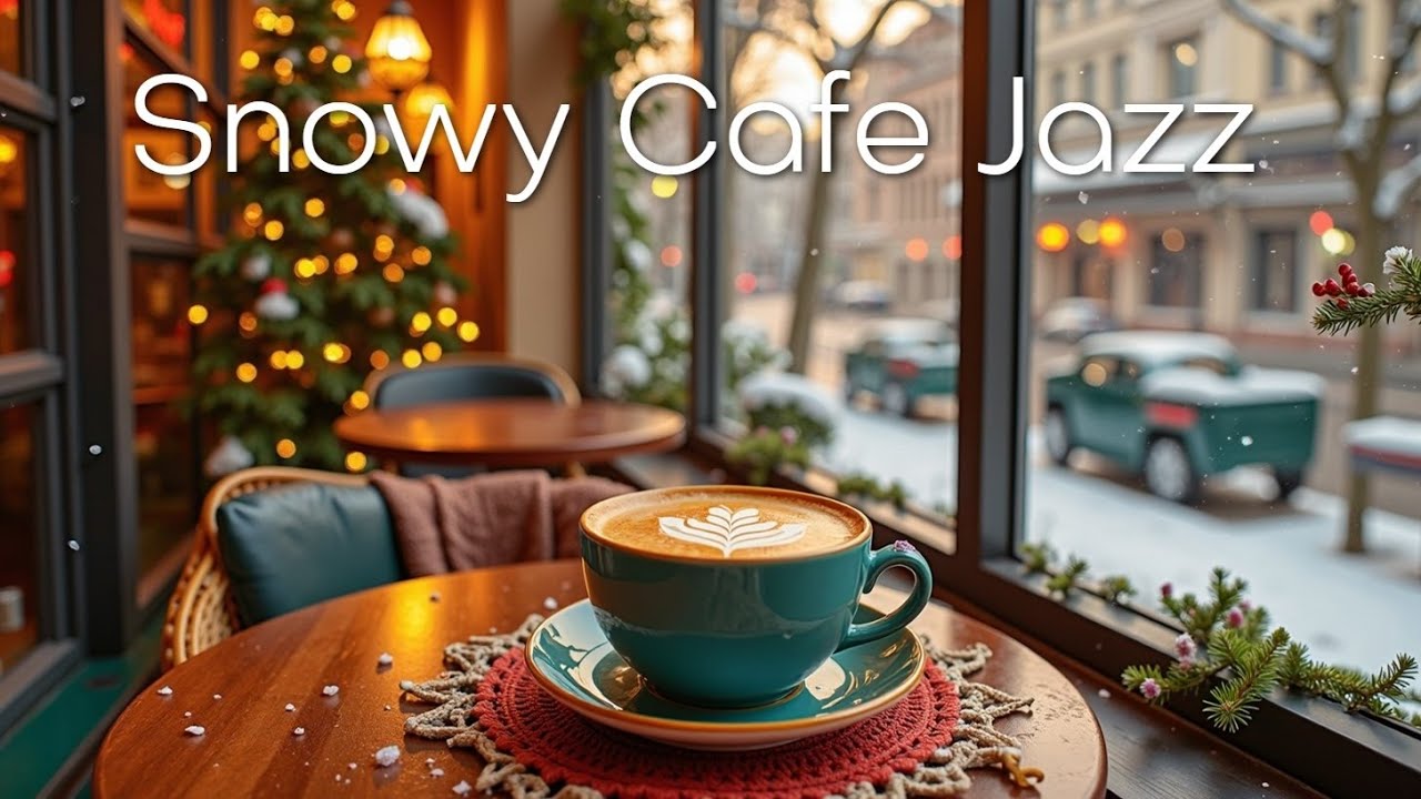 Winter Coffee Jazz & Snowy Cafe Ambiance ~ Soft Bossa Nova Piano for ...
