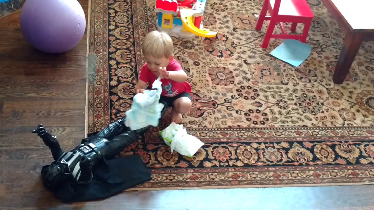 Matthew changing Darth Vader's diaper - YouTube