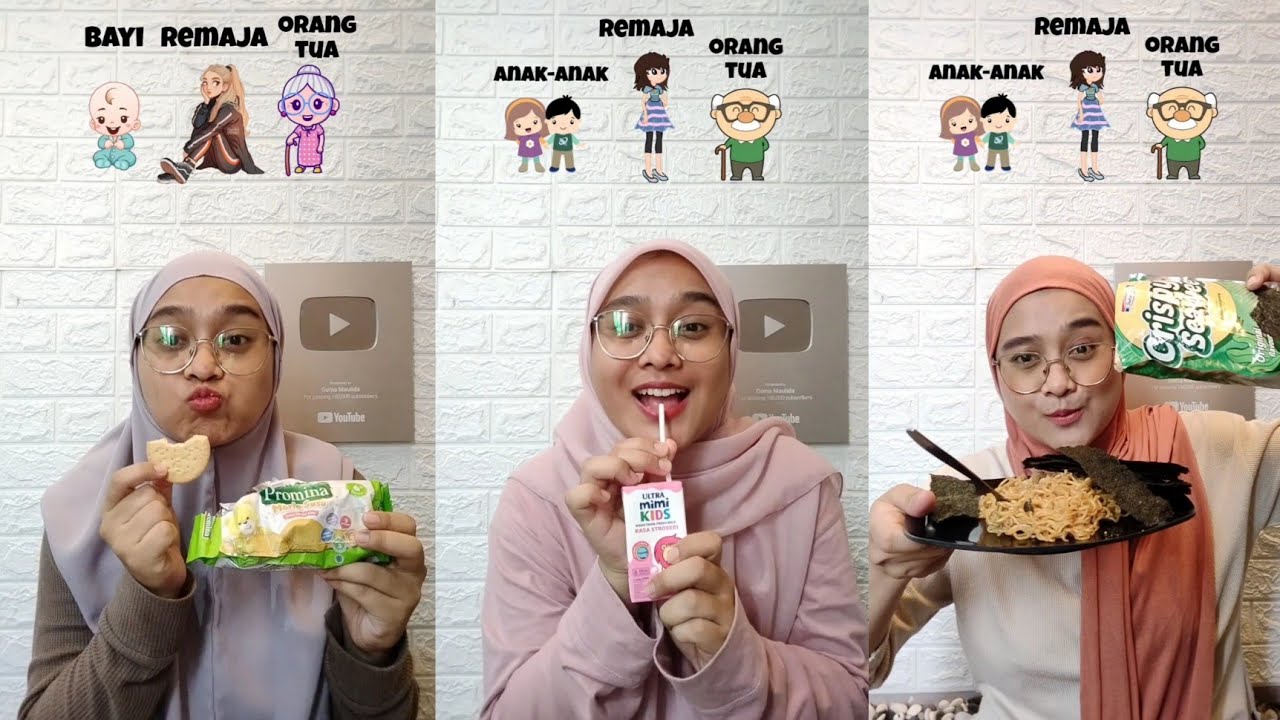 Makan Biskuit, Susu & Rumput Laut Sesuai Umur... - YouTube