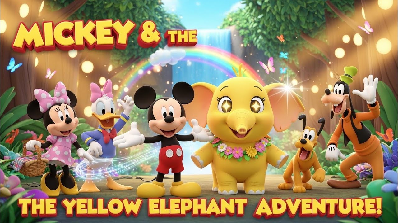 “Mickey Mouse Meets Ellie the Yellow Elephant! 🐘🎈 | Magical 3D ...