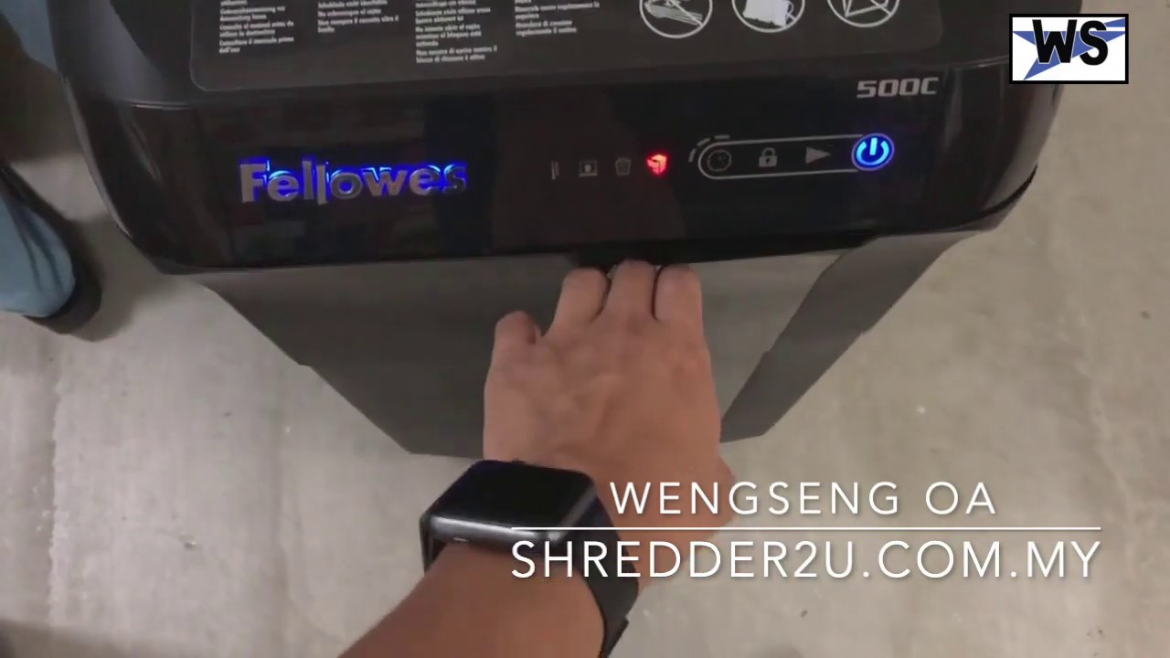 Fellowes auto max 500c paper shredder - YouTube