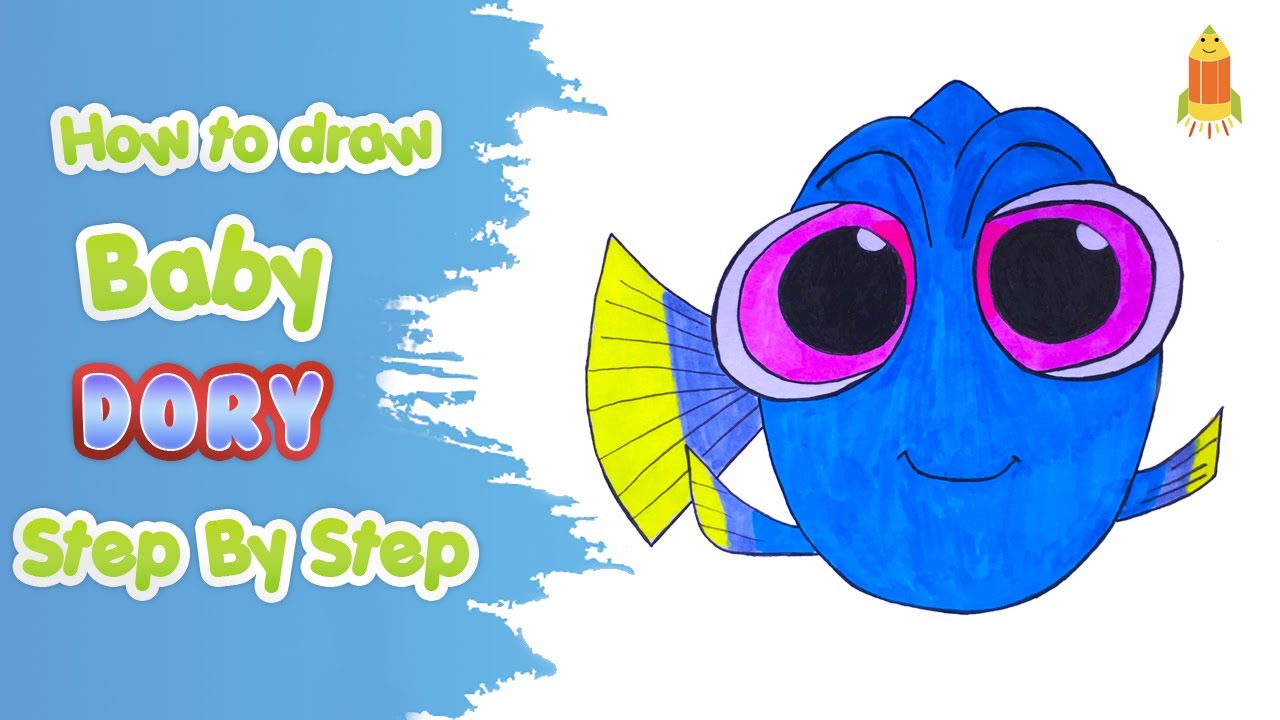 How To Draw Baby Dory Step By Step | Huy Art Drawing - YouTube