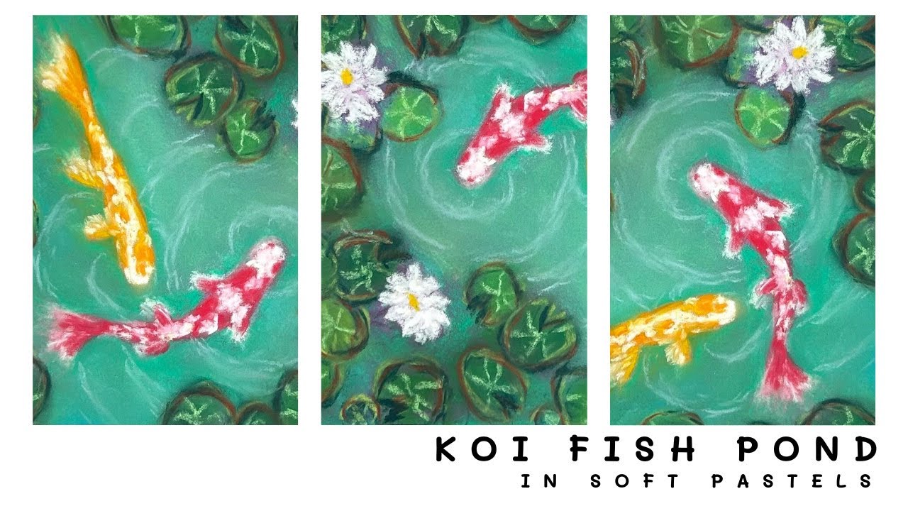 Koi Fish Pond In Soft Pastels - Paint With Me - Vẽ phấn tiên - YouTube