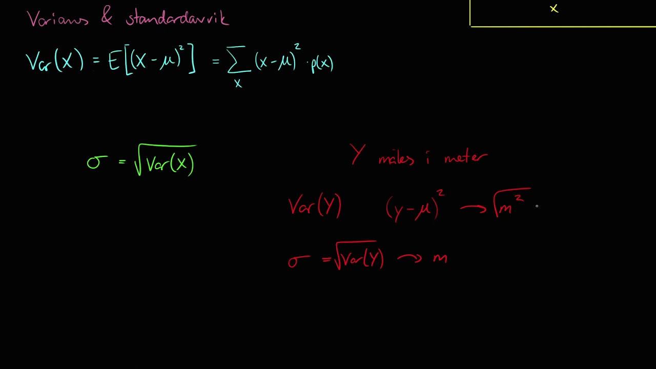 Varians vs. standardavvik | Statistikk - Diskret stokastisk variabel ...