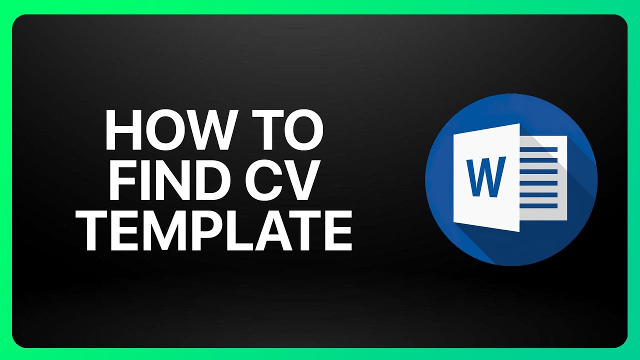 How To Find Cv Template In Microsoft Word Tutorial - YouTube