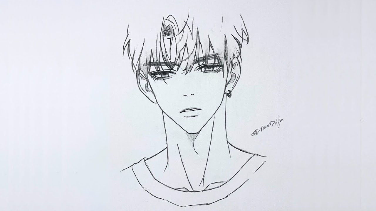 How to draw cute anime boy step-by-step | Easy anime drawing - YouTube