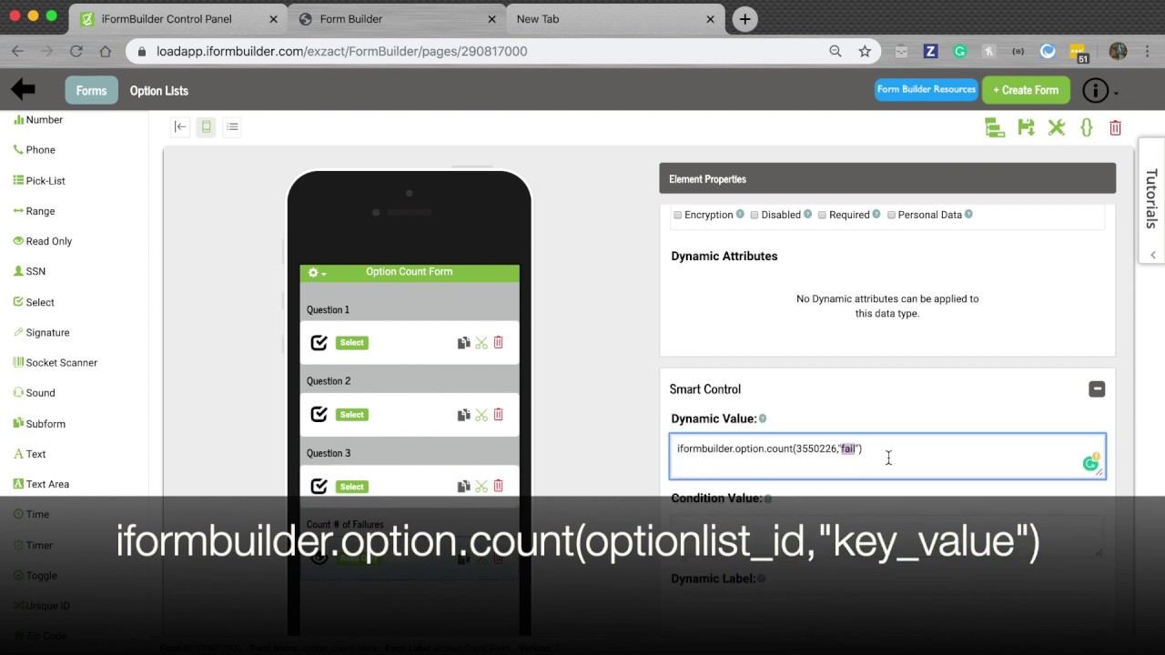iFormBuilder Built in Functions to Count Option Selections - YouTube