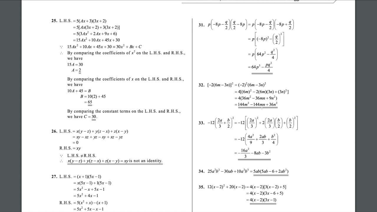 F2 Math Re Ex 1 Solution - YouTube