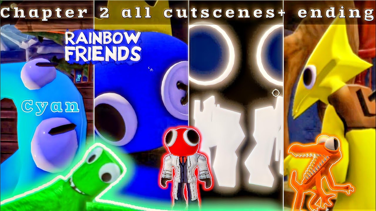 Rainbow Friends Chapter 2 all cutscenes + ending - YouTube
