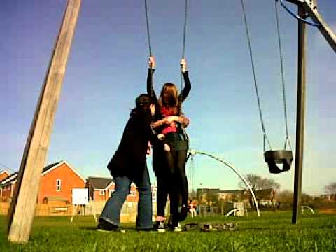Lauren stuck in a swing! - YouTube