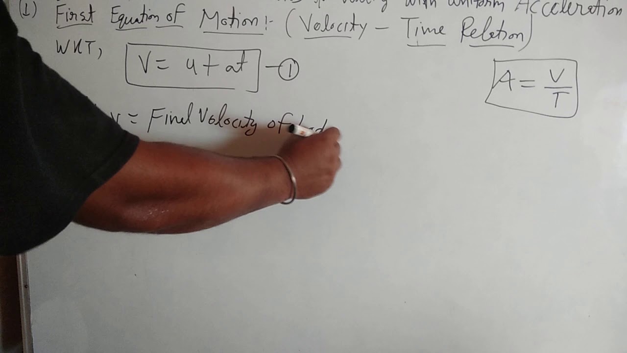 Class 9th CBSE First equation of motion derivation (velocity-time ...