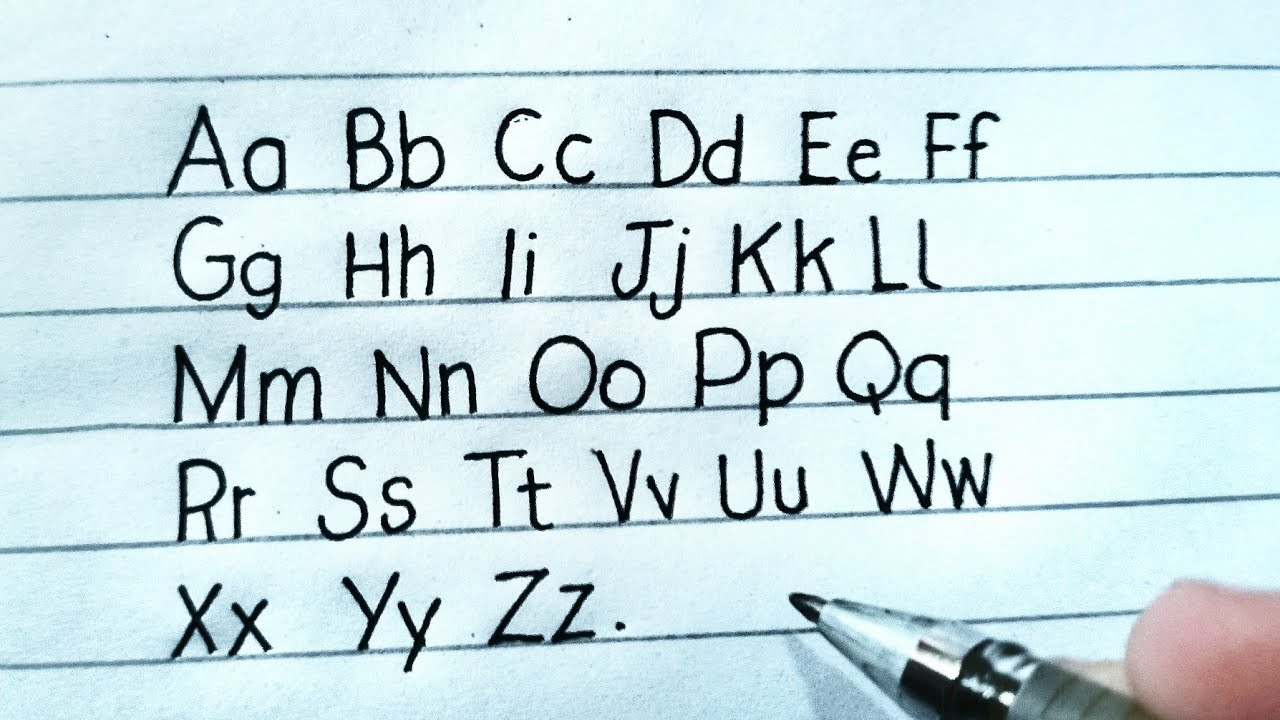 How to write Simple Calligraphy A to Z - YouTube