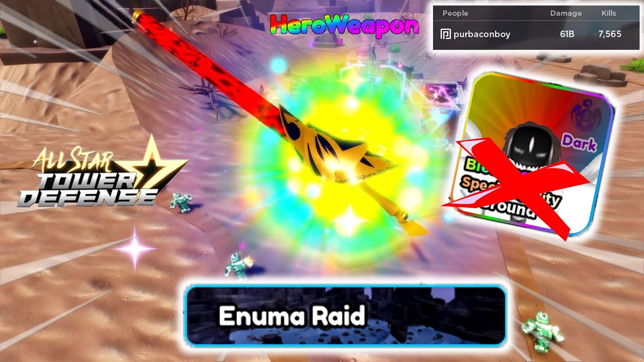 (No AIzen?!) Enuma Raid Solo Gameplay | Hero Weapon | Roblox All Star ...