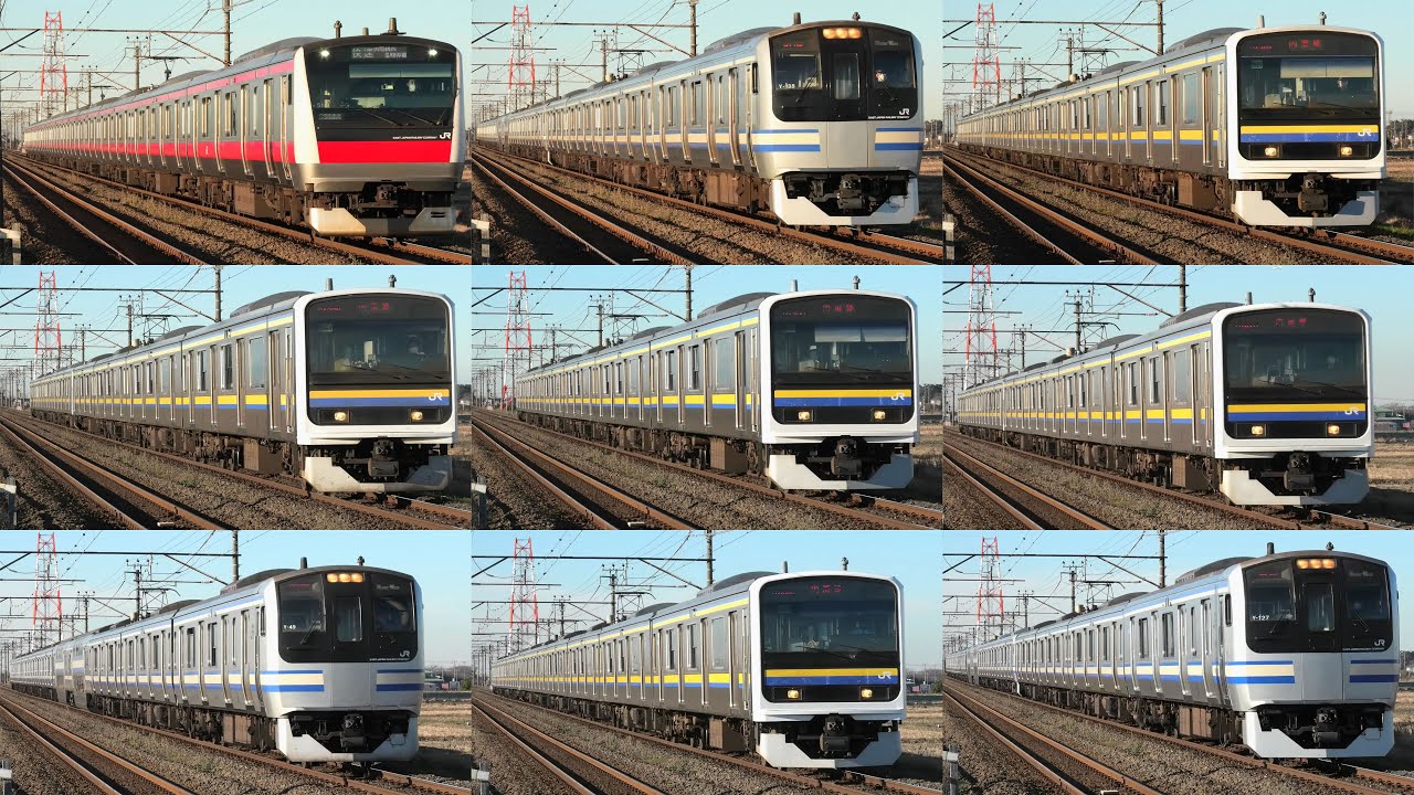 【209系10両運用消滅前！内房線朝ラッシュ計12本】209系2100番台・E217系・E233系5000番台 袖ヶ浦～巌根通過【4K】 - YouTube