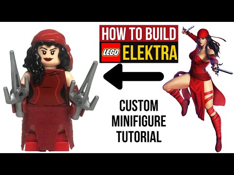 LEGO ELEKTRA Purist Custom Minifigure Tutorial (Marvel Comics) - YouTube
