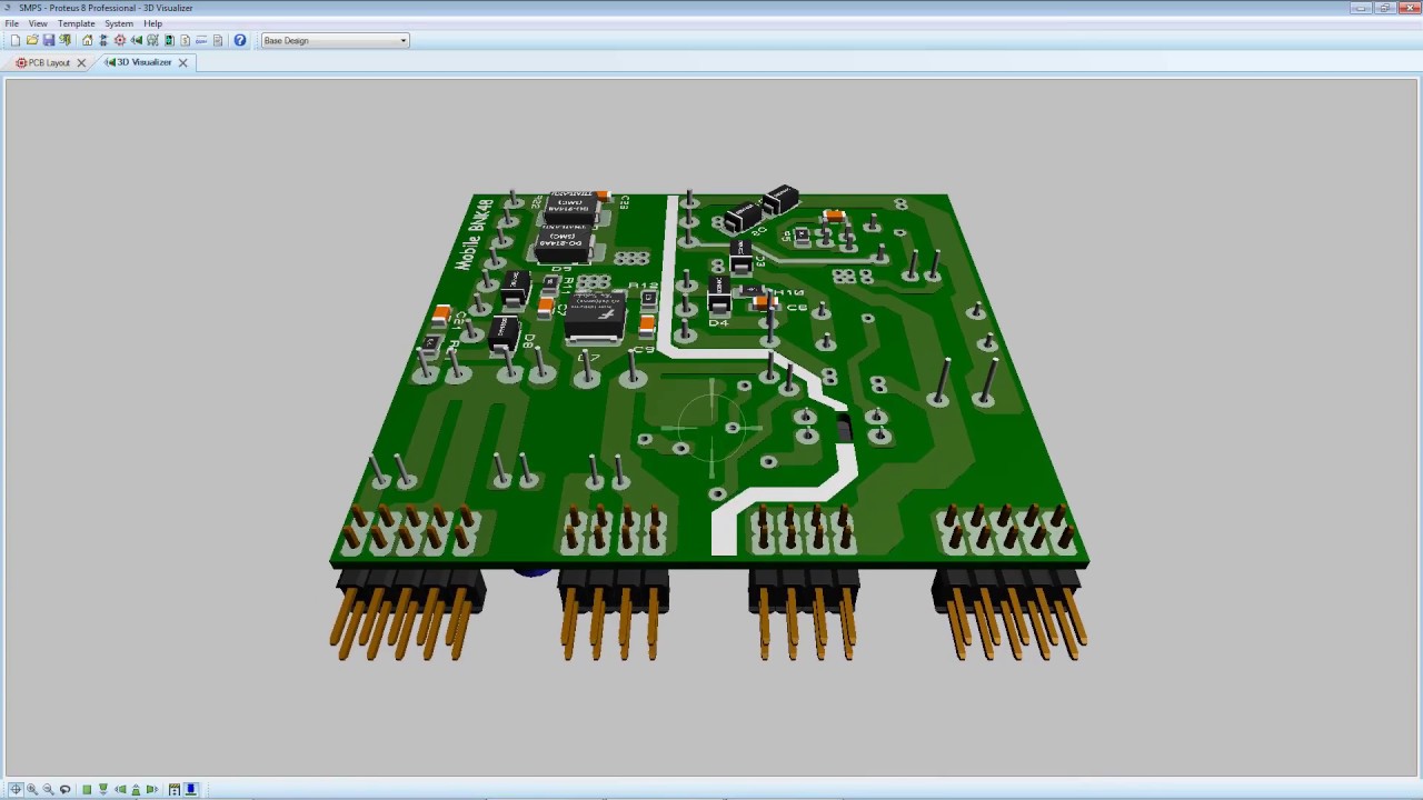 Solidworks Proteus 8 PCB Layout 3D visualizer (Flyback Converter Type4 ...