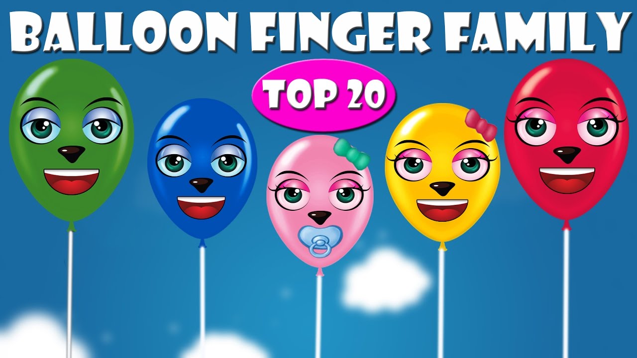 Balloon Finger Family Nursery Rhymes Collection | Balloon Finger Family ...