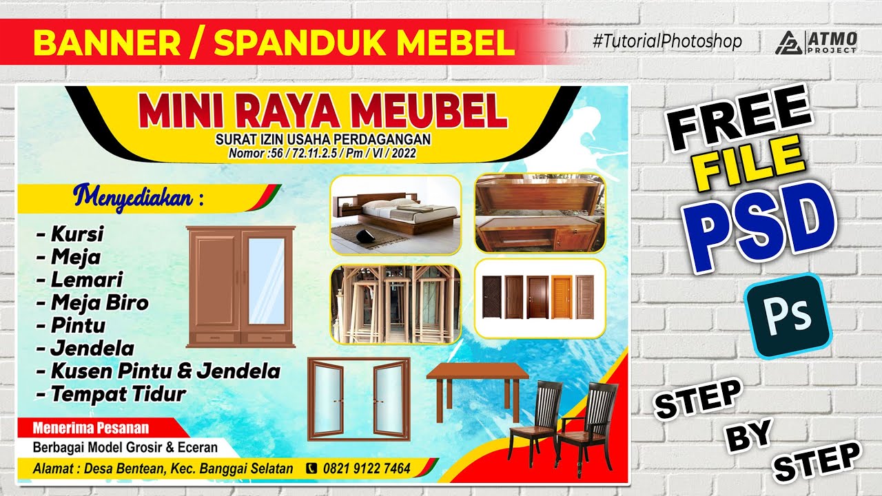 Cara Desain Banner Mebel Di Photoshop - YouTube