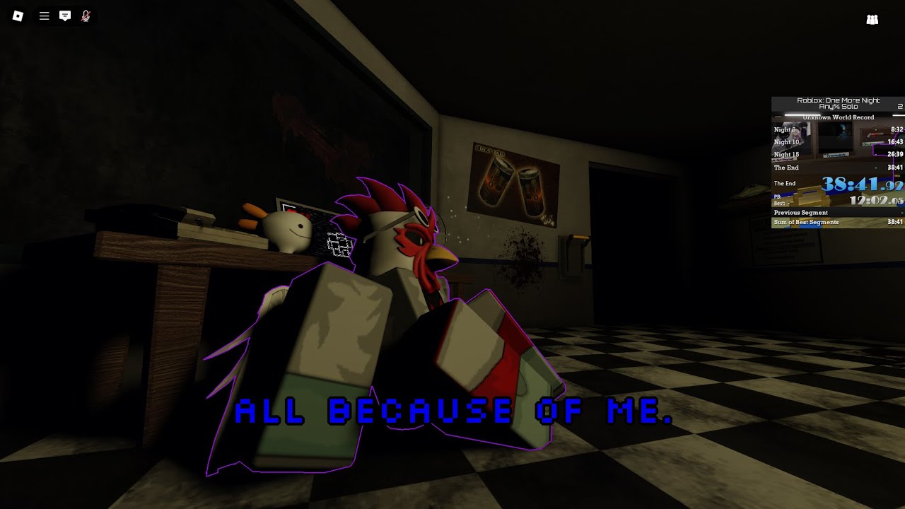 ROBLOX: One More Night - Any% Solo Speedrun in 38:41 RTA - YouTube