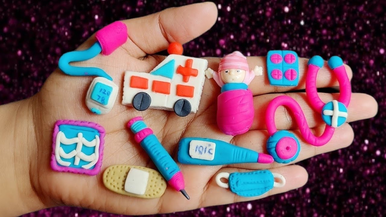 DIY How to Make Polymer Clay Miniature Doctor Set | DIY Mini Medical ...