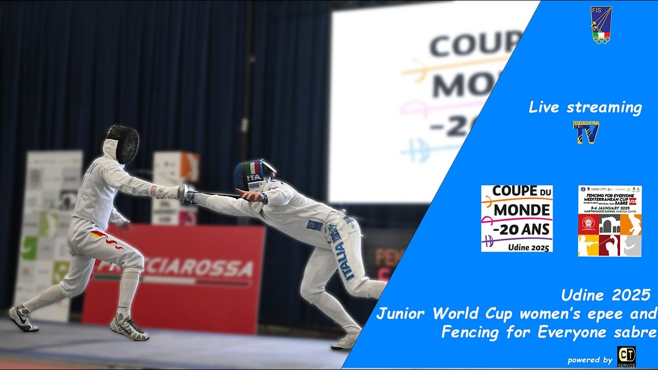 Udine 2025 - Junior World Cup women’s epee and Fencing for Everyone sabre | Day one - YouTube