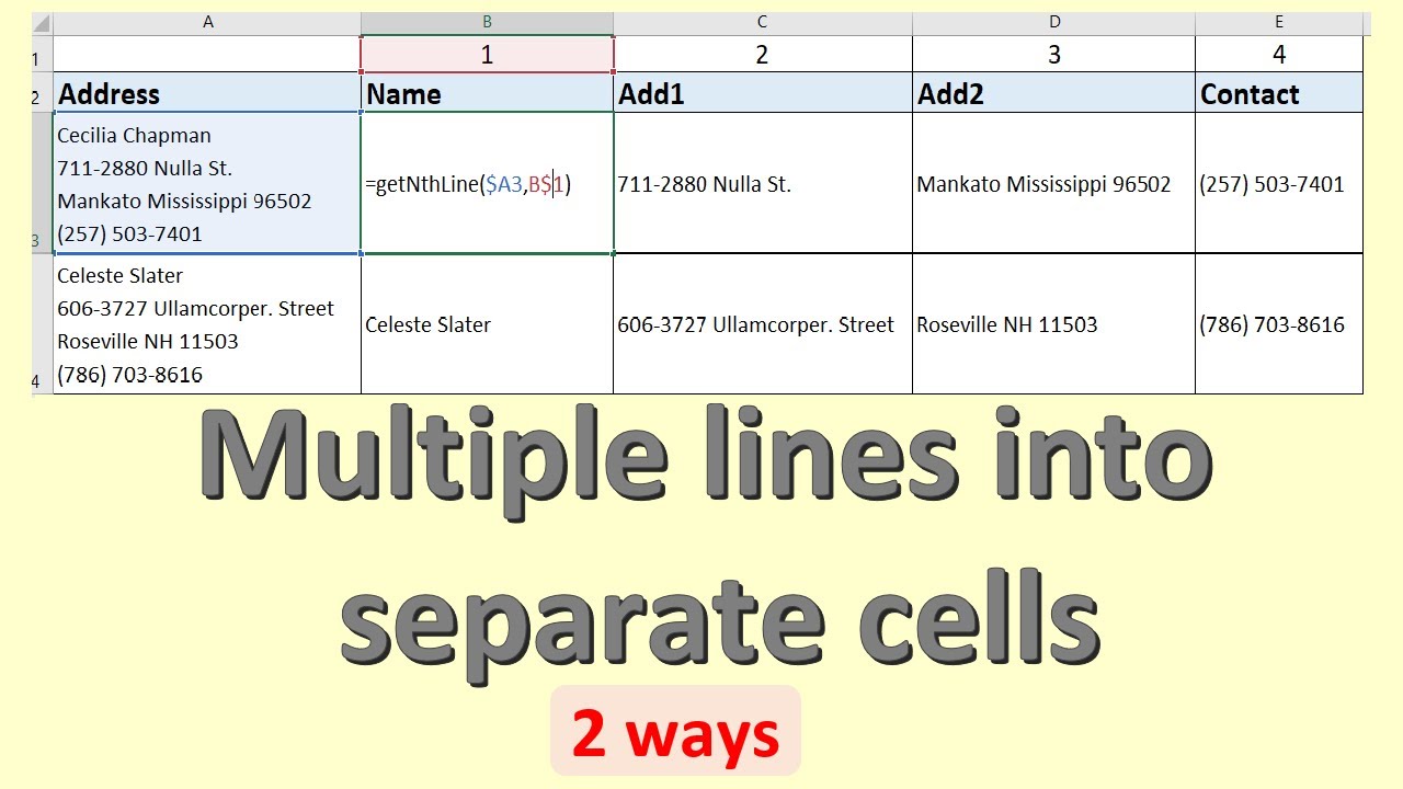 Split Multiple Lines In A Cell Into Separate Cells rows columns 2 Ways Split Multiple Lines In A Cell Into Separate Cells rows columns 2 Ways
