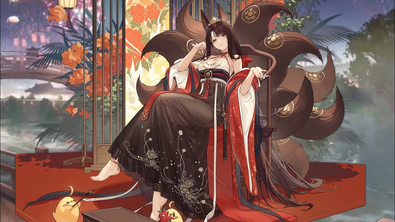 Azur lane Akagi Dawn-Phoenix’s Summons L2D skin - YouTube