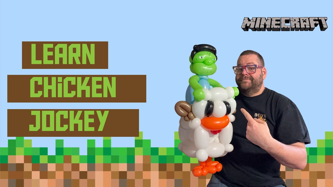 Learn to make balloon chicken jockey from mine craft - YouTube