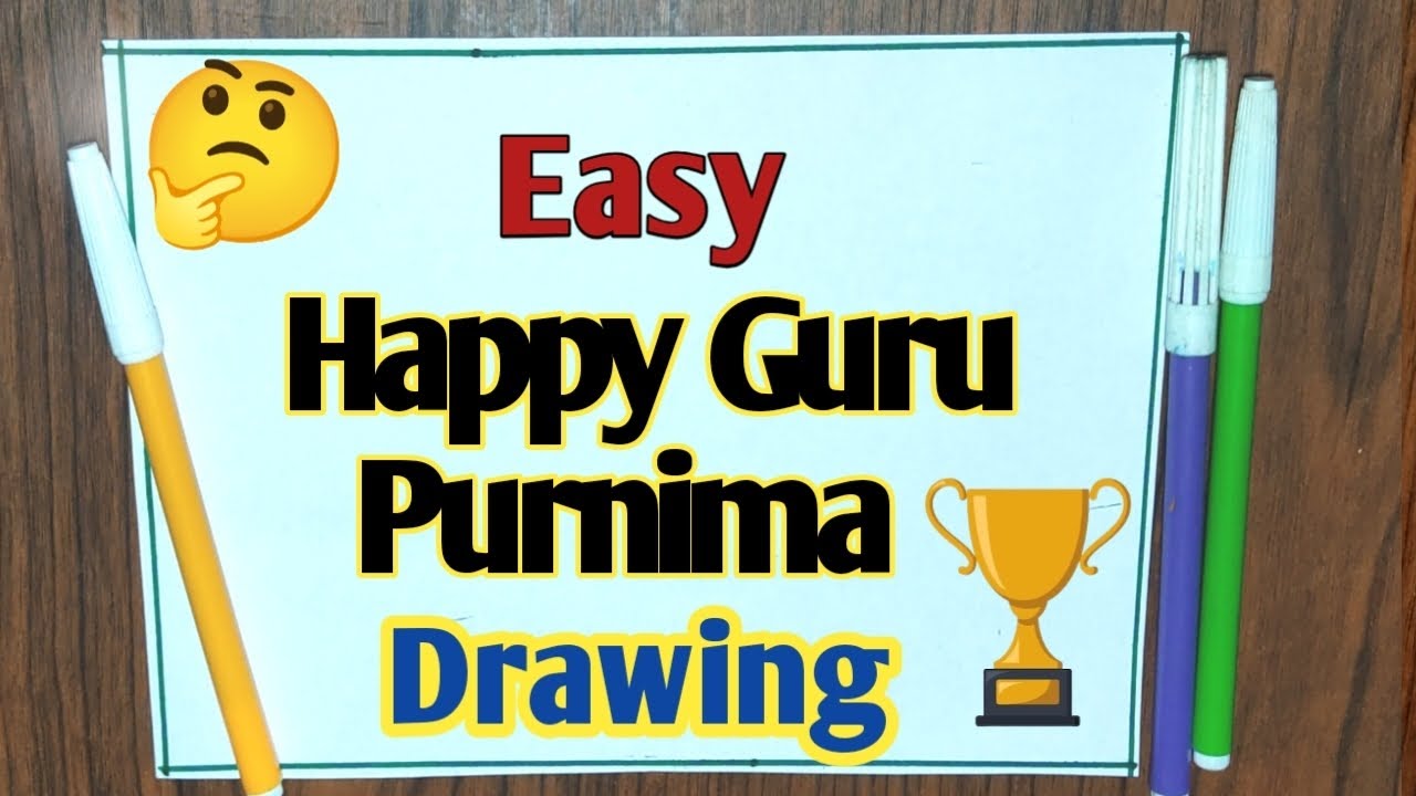 Guru Purnima Drawing Easy | Guru Purnima Poster Idea| How To Draw Guru ...