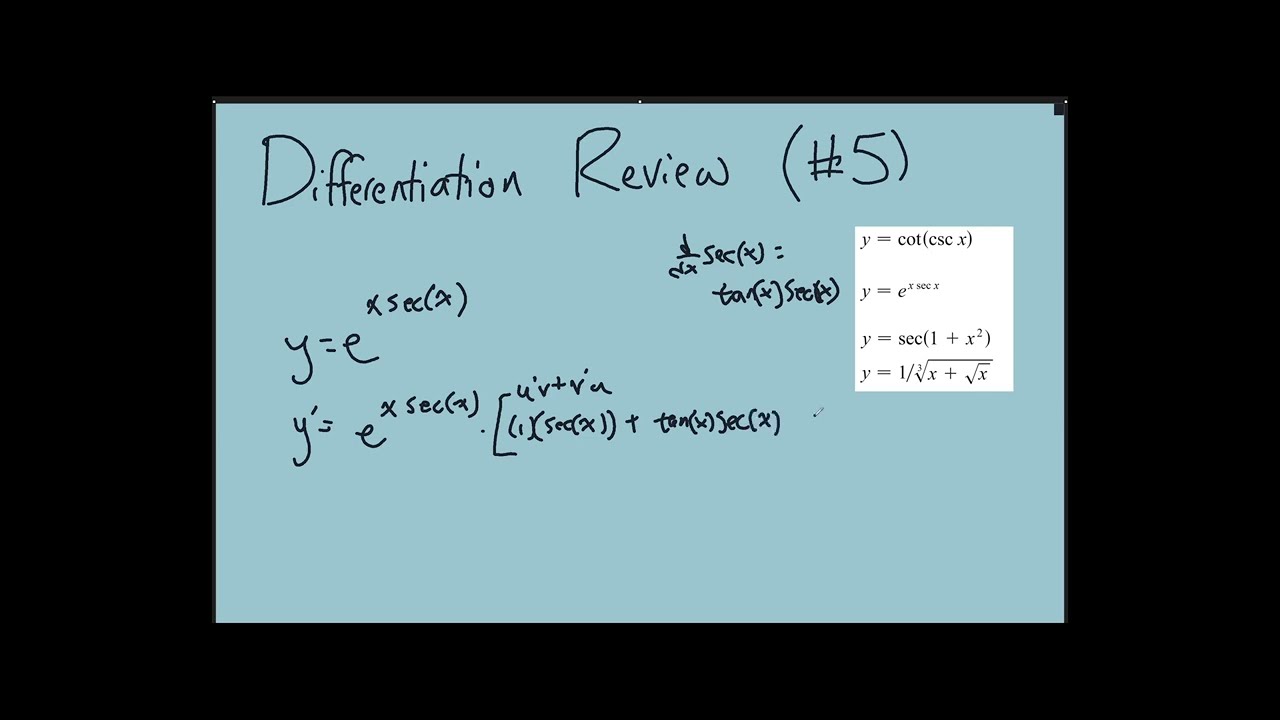 Calculus Problems : Differentiation Review Problems (#5) - YouTube