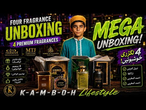 4 Premium Perfume Unboxing 🔥 Nabeel Mughater, MTJ Harbor Intense, Ahmed Al Maghribi Endless & Ighraa
