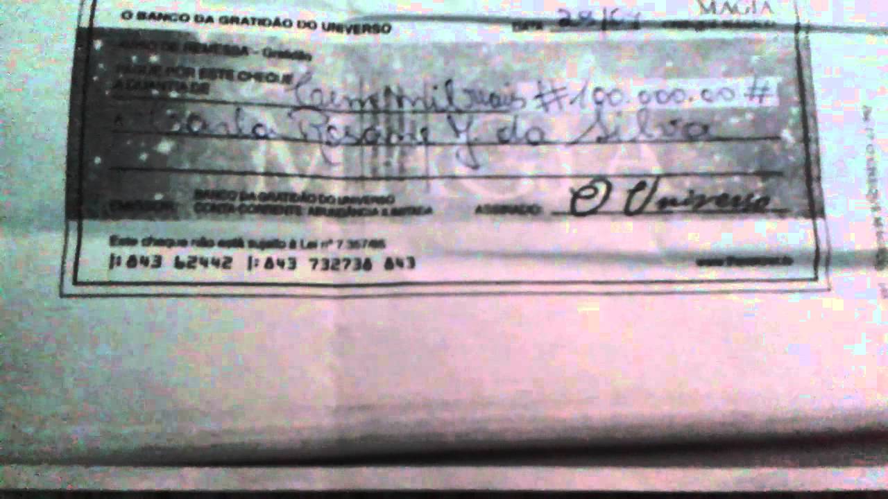 Cheque de 100 mil reais e de 500 reais - YouTube