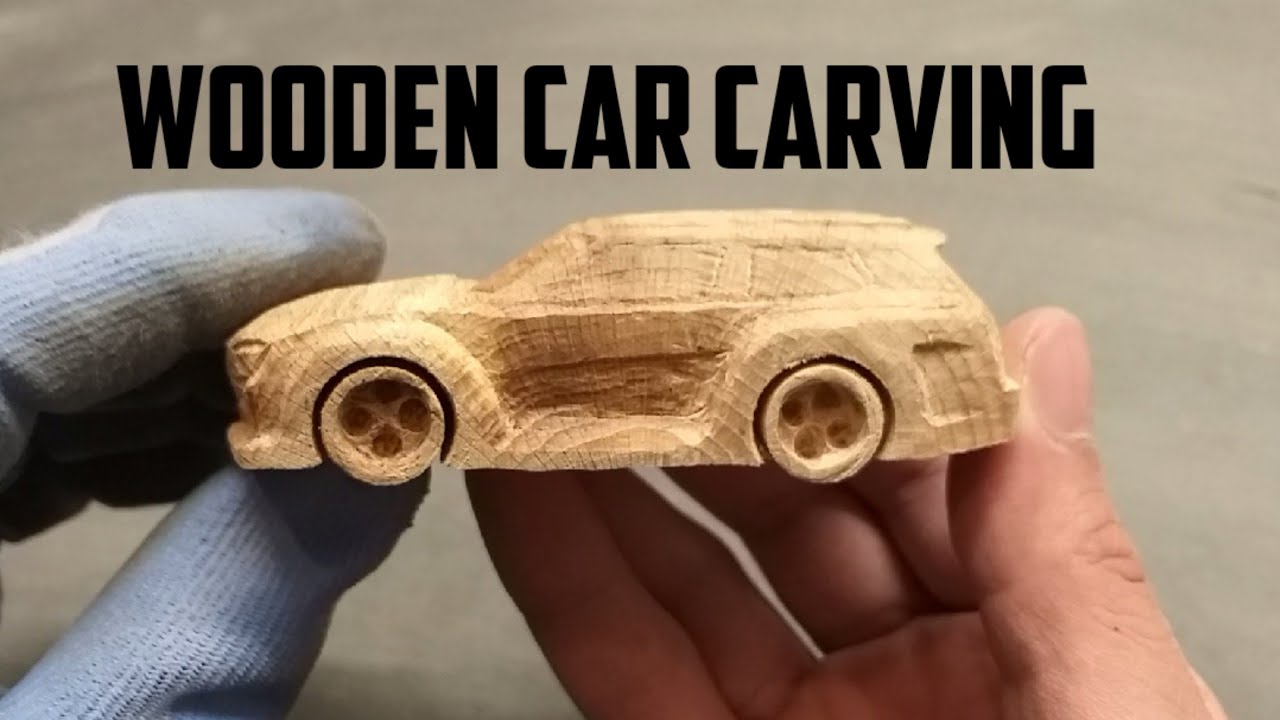 Woodworking Project How to make a DIY Tiny Wooden Car with Wood carving ...