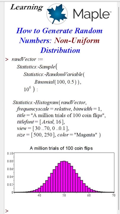 How to Generate Random Numbers: Non-Uniform Distribution in #Maple #LearningMaple - YouTube