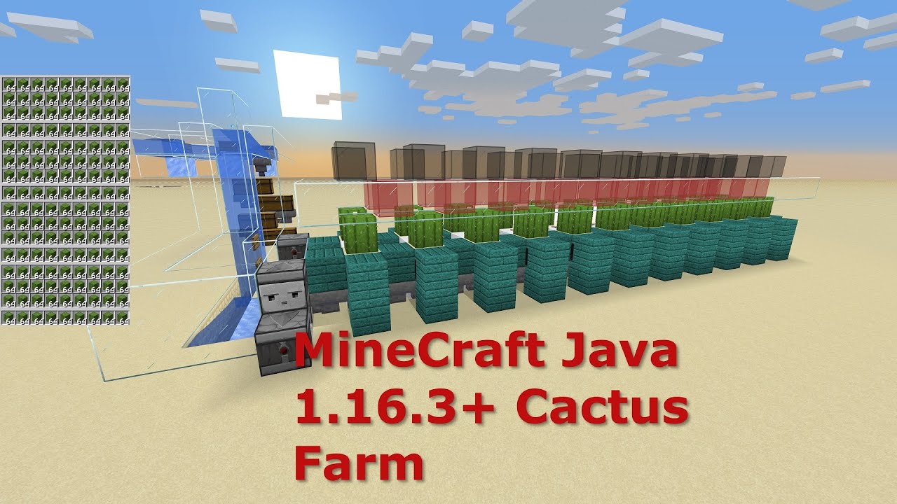 Minecraft Java 1.16.3+ 100% Lossless Cactus Farm - YouTube