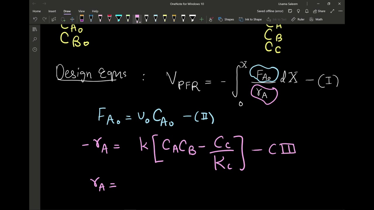Liquid Phase Reversible Rxn in a PFR (1/2) - YouTube