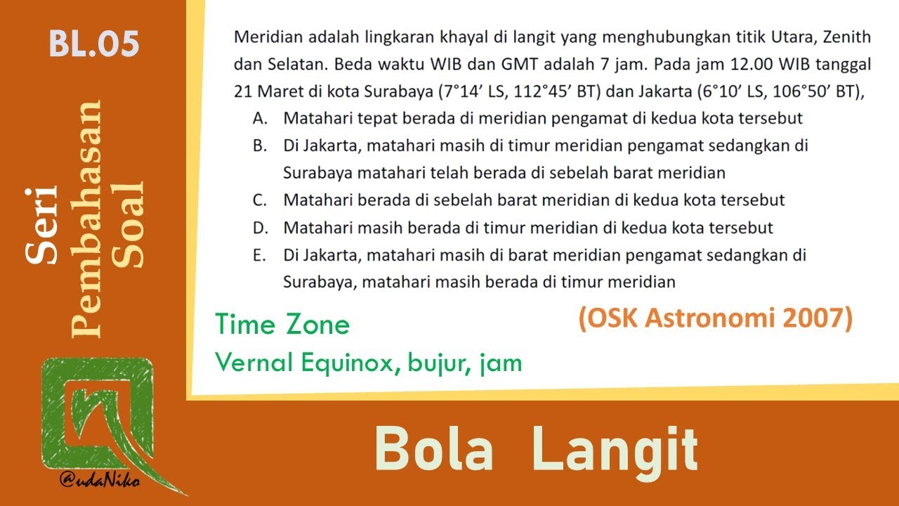 Pembahasan Soal Bola Langit 05 - Time Zone - YouTube
