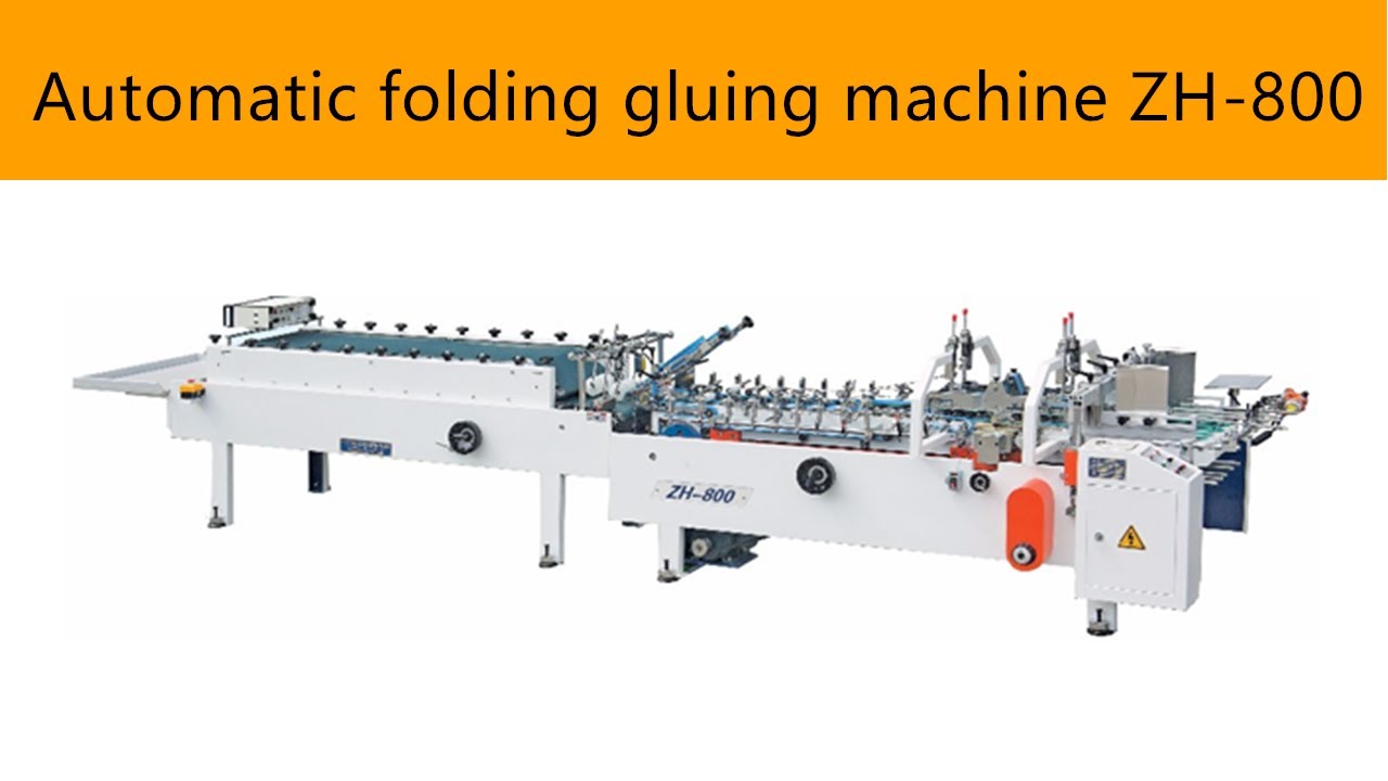 Automatic folding gluing machine ZH-800 - YouTube